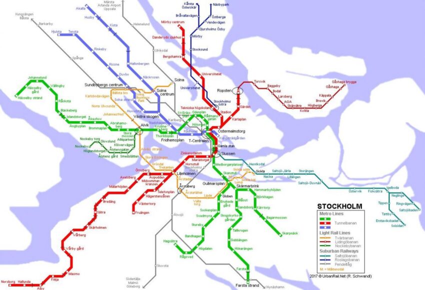 Stockholm subway map - Tunnelbana Karta