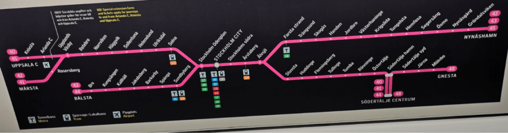 Pendeltåg karta - Stockholm Tunnelbana karta